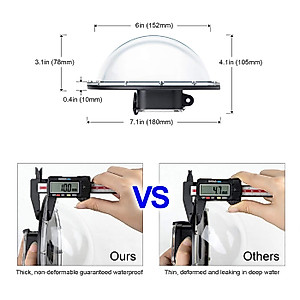 SOONSUN Dome Port for GoPro Hero 12 11 10 9 Black 45M Waterproof Dome Port Lens with Housing Case for GoPro Hero 9 10 11 12 Black Camera Underwater Photograhpy Accessories