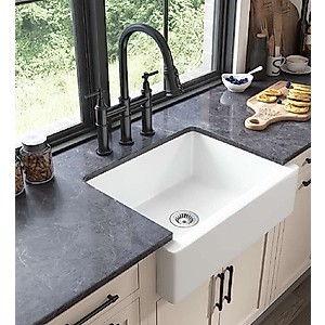 CITYLE 30 Inch Farmhouse Kitchen Sink, Apron Front Kitchen Sink Single Bowl White Fireclay Porcelain Ceramic Farm Kitchen Sinks 30"L x 19"W x 8"H