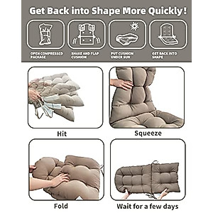 Indoor Outdoor Adirondack Chair Cushion, Patio Rocking Chairs Cushions, Waterproof Sun Protection (Brown)