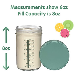 Sage Spoonfuls Glass Baby Food Containers with Lids - 9 Pack, 8 oz Glass Baby Food Jars, Freezer Storage, Durable & Leakproof, Reusable Glass Baby Food Containers, Microwave & Dishwasher Friendly