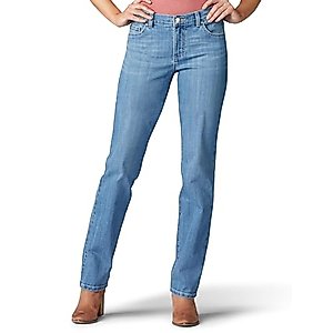 Lee Women's Relaxed Fit Straight Leg Jean, Inspire Blue, 12 Medium