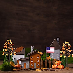 6 Pieces Mini Decor Trees Small Holiday Branch Village Trees Artificial Model Trees Miniature Trees Village Displays Tree for House Garden Festival Decorations, 3 Sizes (Maple Tree)