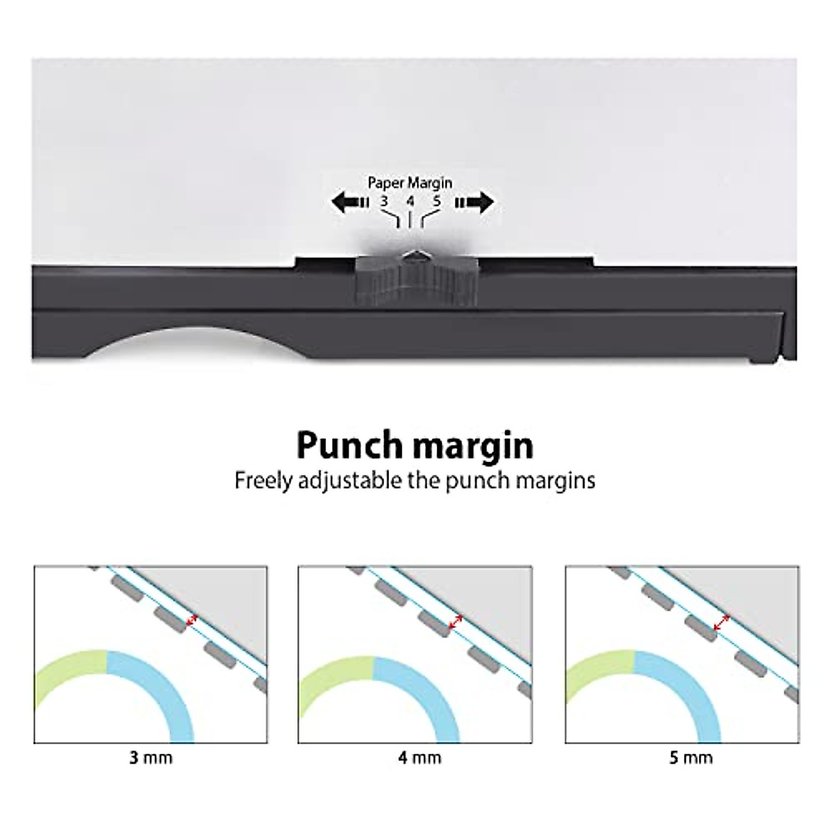 MAKEASY Comb Binding Machine, 21-Hole, 450 Sheet, Paper Punch Binder with Starter Kit 100 PCS 3/8'' PVC Comb Bindings, Comb Binding Machine for Letter Size / A4 / A5