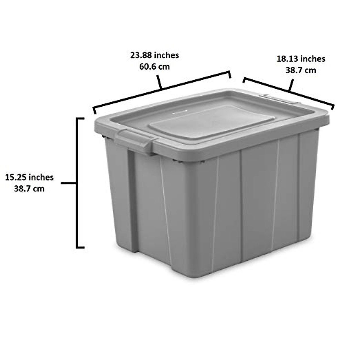 Sterilite 16786A06 Tuff1 18 Gallon Plastic Stackable Bins for Use in Basement/Garage/Attic Storage Tote Container w/Lid, Gray 12 Pack