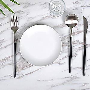 Miicol Durable Porcelain 6-Piece Dessert Plate Set, Elegant White Serving Plates (6-inch dessert plates)