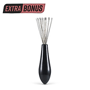 Hair Brush for Men and Women - Premium Boar Hairbrush with Detangling Nylon Pins for Optimally Getting Natural Oils Throughout All Hairs and Stimulating Scalp for Soft Hair - Stylist Recommend