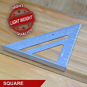 SOWL 7 Pcs Combination Square Set | 3 Size Rulers | Framing Rafter Square for Speed & Accuracy | Multi Angle Measurement Tool Bundle for Carpenters | Large Aluminum Case