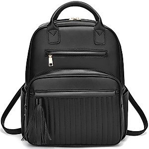 I IHAYNER Women Backpack Purse Fashion Leather Large Designer Travel Backpack Large Capacity Carry On Pack Bag for College Work Black