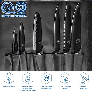 XYJ Authentic Since1986,Professional Knife Sets for Master Chefs,Kitchen Knife Set with Bag,Cover,Scissors,Culinary Butcher Cleaver,Cooking Cutting,Utility,Bread,Santoku