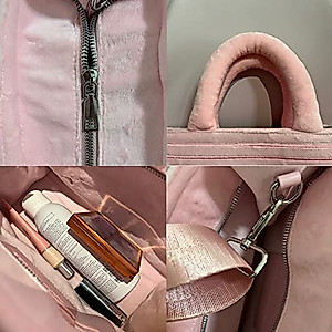 The Tote Bag for Women, Plush Work Travel Handbag with Shoulder Strap Top-Handle Shoulder Crossbody Bags for Daily, Office (pink)