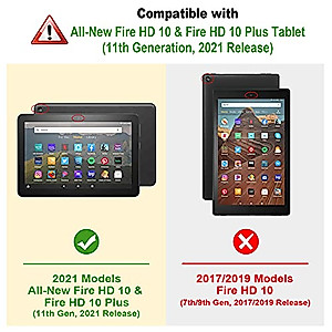 Fintie Folio Case for All-New Amazon Fire HD 10 and Fire HD 10 Plus Tablet (Only Compatible with 11th Generation 2021 Release) - Slim Fit Standing Cover with Auto Sleep/Wake, Black