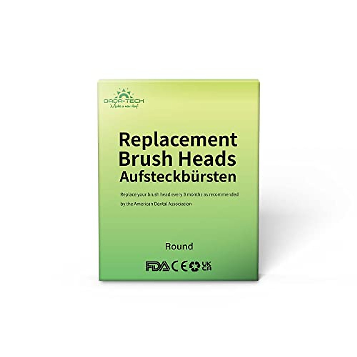 Dada-Tech Baby/Kids Electric Toothbrush Replacement Heads for DT-BB1, DT-K6, SG-513, SG-977 - Pack of 4 (Round)