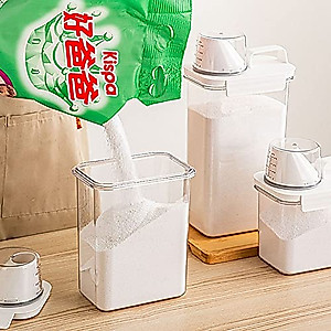 CHDHALTD 1100ml/1800ml/2300ml Laundry Detergent Dispenser, Washing Powder Container Airtight Storage Bucket Laundry Detergent Powder Box(M)