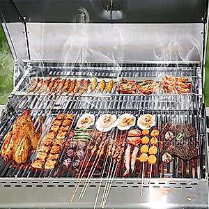 Utheer Universal Grill Warming Rack for Nexgrill 720-0830H 720-0888 720-0958B 720-0882A 720-0896 720-0830X 720-0888N 720-0925P Stainless Steel Adjustable Rack for Nexgrill Gas Grill Replacements