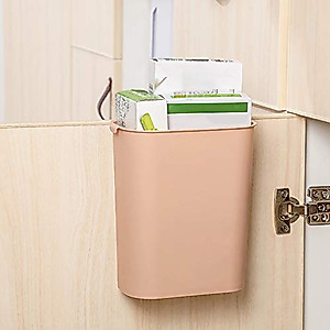 Trash Can Home Kitchen Slide Cover Hanging Trash Rubbish Garbage Can Waste Paper Basket
