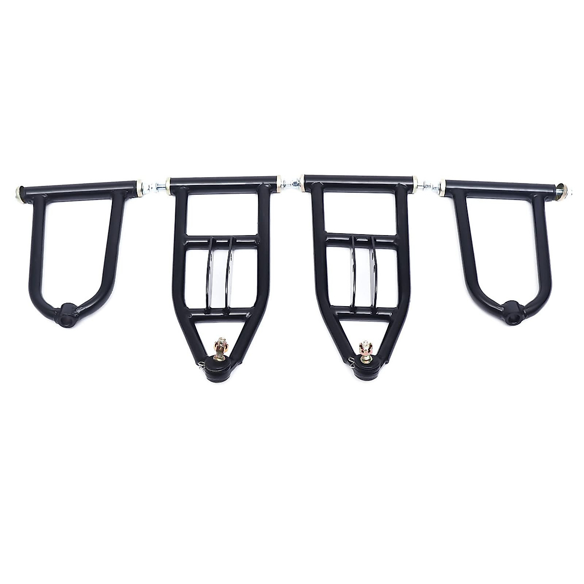 MuChaIOAK 340mm Front Suspension Arm Kit Upper/Lower A Arm Steering Strut Knuckle Spindle 3 STUD Wheel Hub, Upper Lower Swing Arm And Front Suspension Shock For ATV/Quad Bike/Buggy/Go Kart