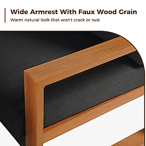 Grand patio 4-Piece Aluminum Patio Furniture Set, L Shaped Outdoor Sectional Couch with Dining Table and Bench, Modern Outdoor Conversation Corner Sofa with Chaise, Faux Wood Grain Finish