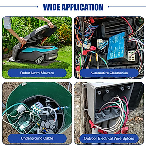 Electrical IDC 314-BOX Pigtail 3 Wire Connectors, EEEkit Self-Stripping Moisture-Resistant Pigtail Connectors for 22-14 AWG Cables, Robotic Lawn Mowers, Irrigation Applications, 50 Pack