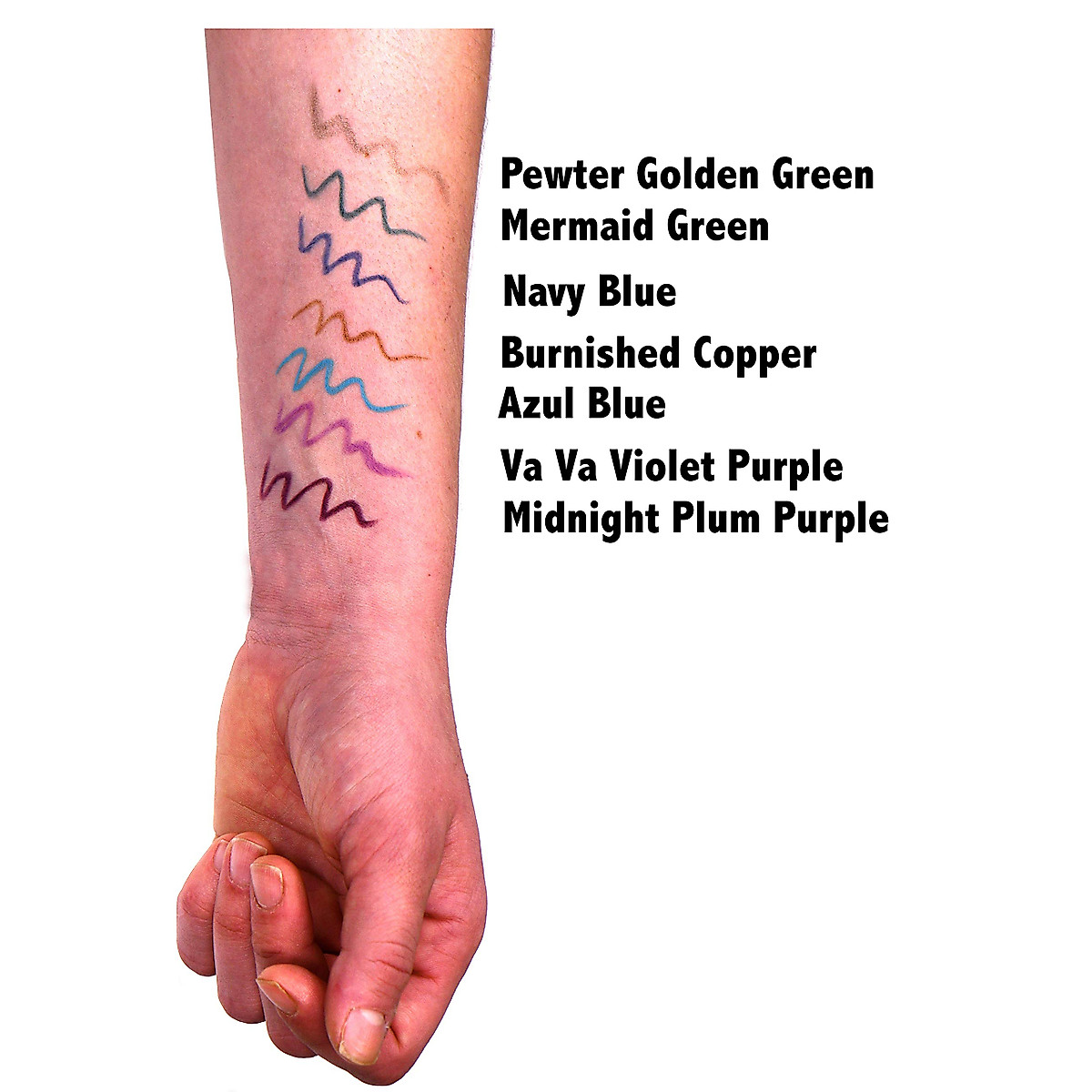 Pure Ziva Bright Azul Teal Turquoise Vibrant Light Sky Blue Wood Eyeliner Pencil, HD Professional Eye Liner Smudge Proof Long Lasting No Animal Testing & Cruelty Free