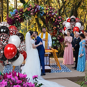 Red Black White Balloons and Black Red Confetti Balloons for Wedding Bridal Shower Birthday Baby Shower Party Decoration