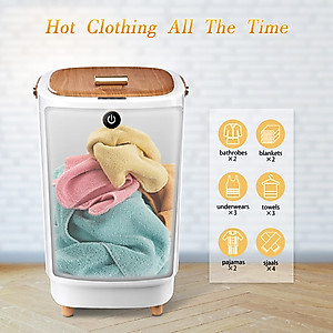 AZOUTDOOR Large Towel Warmers for Bathroom,Luxury Portable Bucket Towel Warmer Fits Up to Two 70"X80" Oversized Towels with Timing Auto Shut Off, Yellow