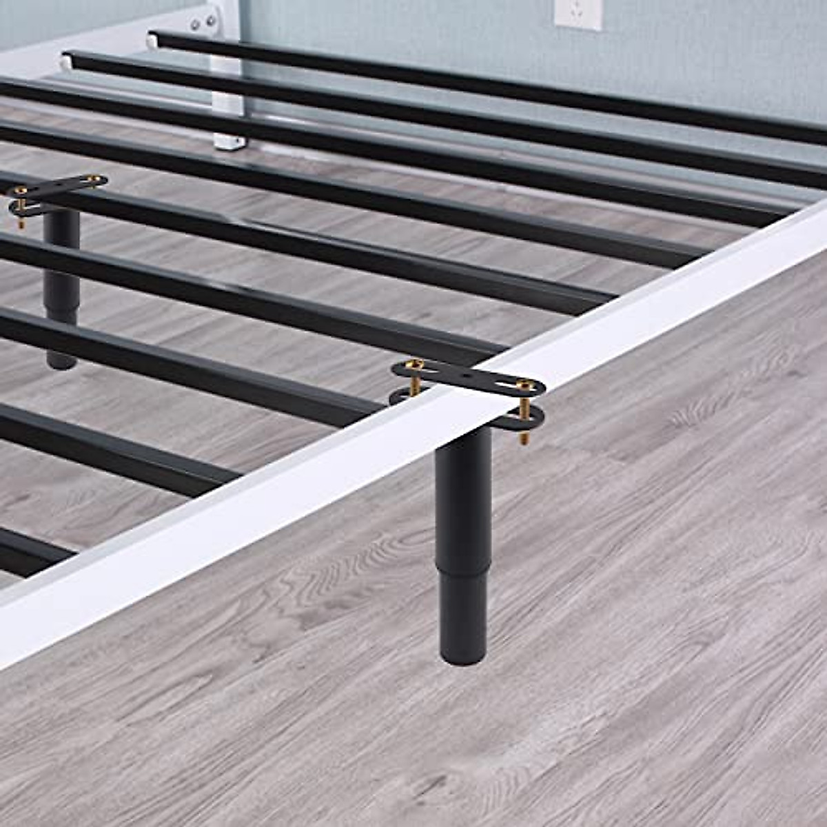 CUKE2BEET Height Adjustable Center Support Leg for Bed Frame, Bed Frame Slat Center Support Leg, Platform Bed Frame Replacement Legs Extra Bed Frame Support Legs (7.08"-13", Black 2 Pcs)