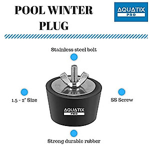 Aquatix Pro Pool Winterizing Plug Premium 1.5" to 2" Swimming Pool Winter Expansion Plugs with SS Screw, Stainless Steel Bolts, Heavy Duty Rubber, Protect Your Equipment Today!