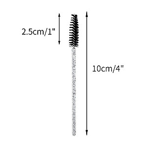 G2PLUS 500PCS Crystal Eyelash Mascara Brushes Wands Applicator Makeup Kits Mascara Wands Lash Spoolies for Eyelash Extensions and Eyebrow Brush (Black)
