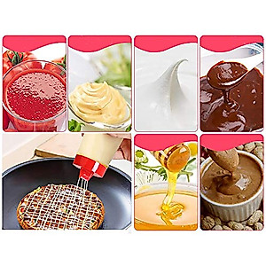 Kakamono 2-pack Porous Squeeze Bottles,Leak Proof Refillable Condiment Container for Kitchen Use,Salad Dressings,top dispensers for ketchup mustard mayo hot sauces olive oil(10 oz)