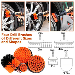 MateAuto Drill Brush Set, 20PCS Car Detailing Kit, Auto Detailing Supplies with Detailing Brush Set, Cleaning Gel for Car Wheel Brush, for Vehicles Interior and Exterior