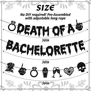Death of a Bachelorette Banner Halloween Bachelorette Party Decoration Rip Single Life Banner Bride or Die Backdrop Hallow Death theme Bridal Shower Engagement Wedding Party Decor