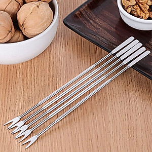 12Pcs Stainless Steel Lobster Crab Seafood Pick Forks and Scoop Nut Forks Seafood Picker Fork Kitchen Tools, Silver