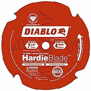 Freud D0704DH Diablo 7-1/4"x4T PCD Tip TCG Hardie Fiber Cement Saw Bld,5/8 Arbor