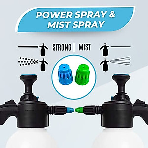AGRICAS 0.5 Gallon Hand Pump Sprayer, 2L Garden Sprayer, Pressure Weed Sprayer, Handheld Pump Mister, Adjustable Nozzle, Lawn and Garden Care, Watering, Outdoor and Auto - Multi-Purpose