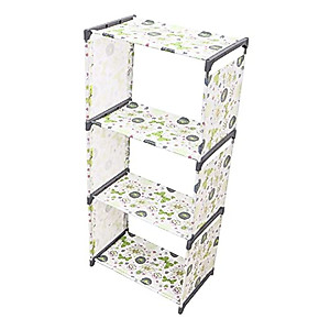 CAXUSD Combination Shelf Shoe Rack Shelf Clothing Shelves Clothes Organizer Rack Free Standing Bookcase Hangers for Clothes Clothing Shelf Storage Shelf Display Stand Rack Simple Fabric