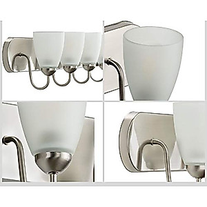 Gather Collection 5-Light Etched Glass Traditional Bath Vanity Light Brushed Nickel