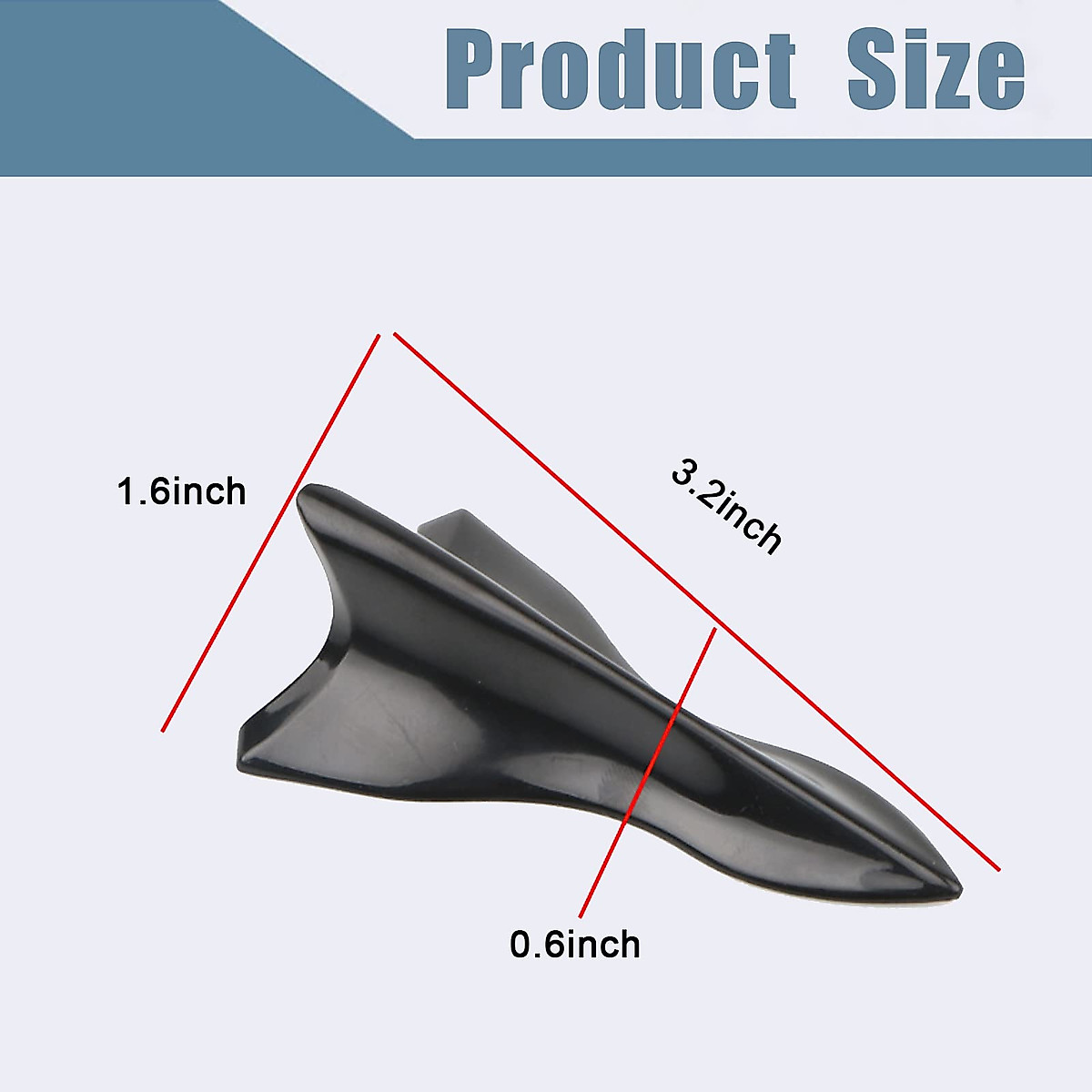 cueclue 10 PCS Car Shark Fin Auto Antenna Kit, Rear Bumper Canards Splitter, Auto Universal Stick-on Spoiler Roof Air Vortex Decorative Aerial (Black #101)