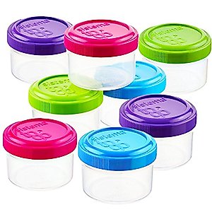 Sistema To Go Collection Dressing Food Storage Containers, 1.1 Ounce, Assorted Colors, Set of 8