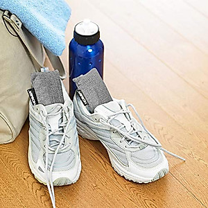 HIDBEA Activated Bamboo Charcoal Air Purifying Bags (4-Pack) Natural Deodorizer Odor Absorber Eliminator Remover for Home, Pets, Car, Closet, Shoes, 75g x 4, Grey