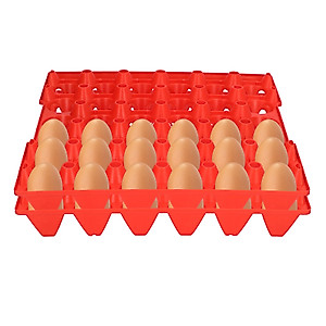 01 Egg Flats, 30 Cell Reusable Egg Storage Tray 5PCS for Hennery for Farm(red)