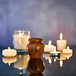 2 Pcs Mini Keepsake Cremation Urn Wood Grain for PET or Human Ashes, Sharing Personal Funeral for Human