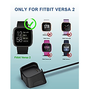 3.3Ft USB Charger Compatible with Fitbit Versa 2 Charger Dock Anti-Slip Replacement Smartwatch Charging Cable Stand(not for Fitbit Versa/Versa Lite)
