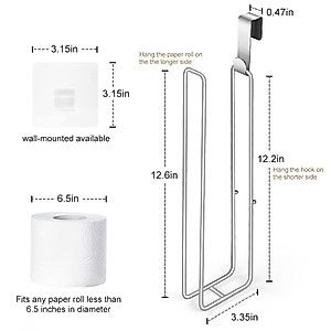 Mivvosakuki Over The Tank Toilet Paper Holder Bathroom Toilet Tissue Paper Roll Storage Holder Wall Mount Brushed Nickel,Metal Hanging Adhesive Toilet Paper Holder Dispenser Toilet Paper Organizer 1p