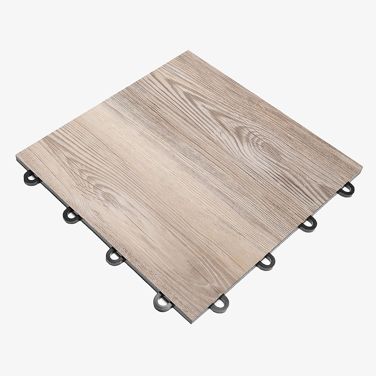 IncStores 3/8" Thick Snap Together Dance Flooring Tiles | 12”x12” Printed Vinyl Dance Floor Tiles for Practice & Performance | Beachwood | 52 Tile Pack