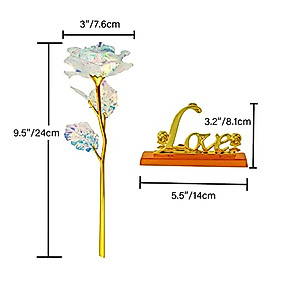 Mandy's 1pcs Artificial Colorful Rose Flowers 9.5" with Elegant Gift Box for Mother’s Day, Memorable Days, Birthday, Valentine's Day