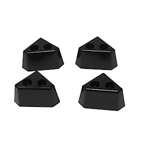 JSP Manufacturing 4 Pack of Black Plastic Furniture Triangle Corner Legs - Sofa Couch Chair