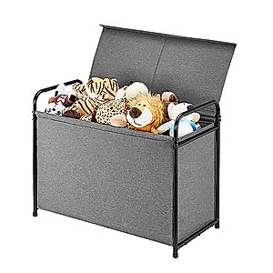 HOUSE AGAIN Kids Toy Box With Lid Toy Chest - Large Toy Chest for Kids Girls Boys, Playhouse Nursery Bedroom 26.26" L x 21.10" H x 13.00" W