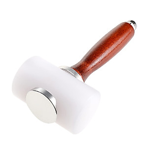 LuckyHigh 2 Type Nylon Hammers Leather Carving Mallets Wood Handle for DIY Stamping Sew Leather Cowhide (2 Pack)