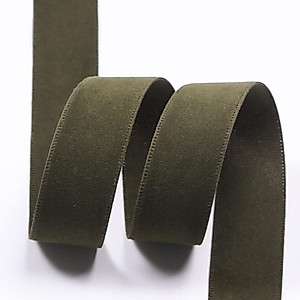 LATUROP 10 Yards/Roll 1 inch Army Green Double Face Velvet Ribbon for DIY Bows for Crafts Clothing Accessories