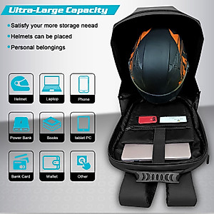 Crelander LED Motorcycle Backpack Programmable Helmet Bag Dynamic Laptop Backpack Shoulder Bag (big one)